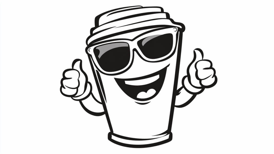 Download Vrolijk Cartoon Drankpersonage met Zonnebril Achtergronden ...