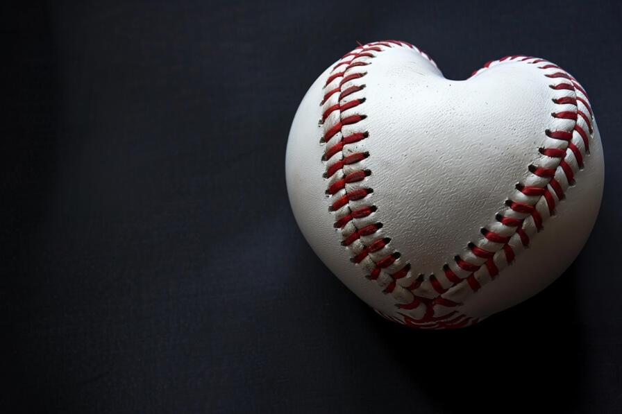 Download Heart-Shaped Baseball on Dark Background Backgrounds Online ...