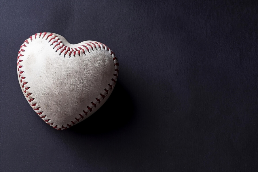Download Heart-Shaped Baseball on Dark Surface Backgrounds Online ...