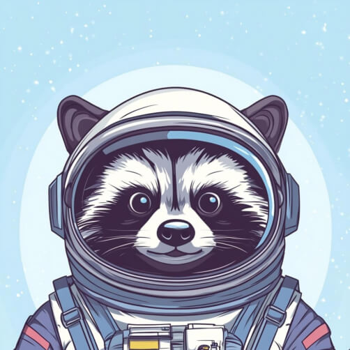 Download Cartoon Raccoon Astronaut in Space Backgrounds Online ...