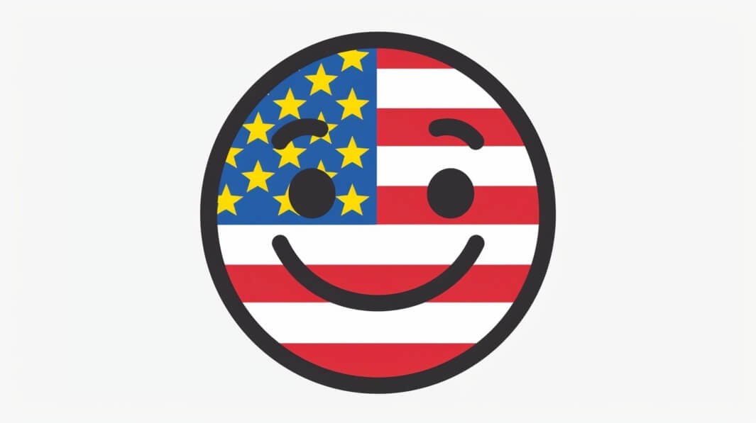 Download Patriotic Smiling Emoji with American Flag Design Backgrounds ...