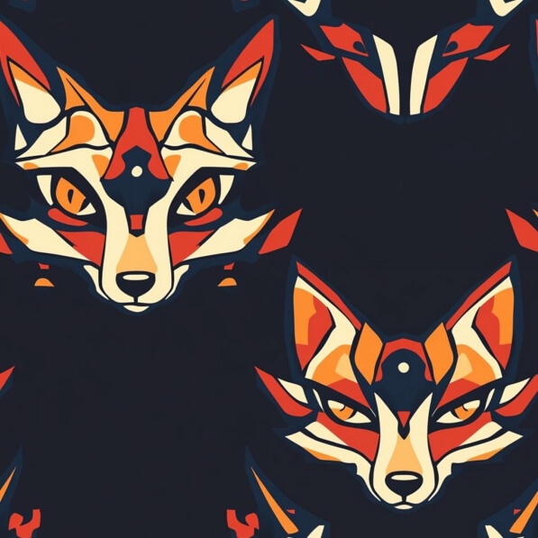 Download Stylized Pattern of Fox Faces Patterns Online - Creative Fabrica