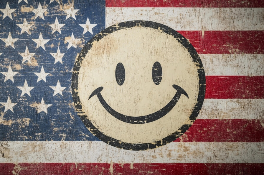 Download Smiley Face on American Flag Backgrounds Online - Creative Fabrica