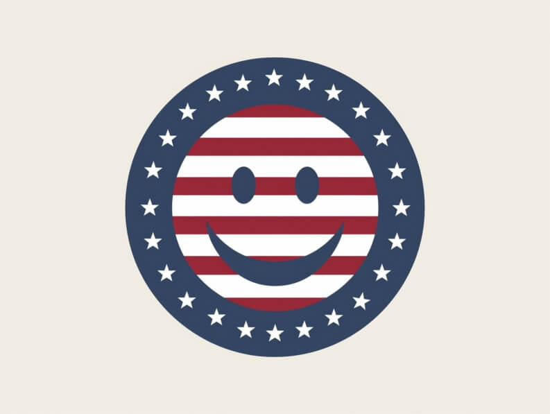 Download Patriotic Smiley Emblem Backgrounds Online - Creative Fabrica