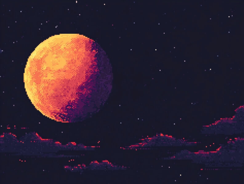 Download Pixel Art Planet in a Starry Sky Backgrounds Online - Creative ...