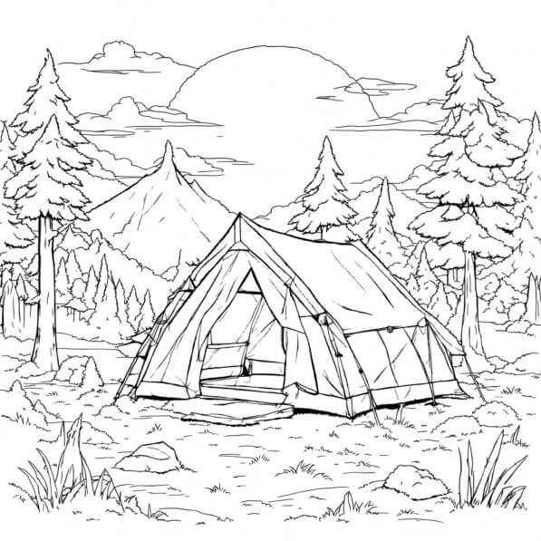 Free Tent Coloring pages - Download Printable Tent Coloring sheets ...
