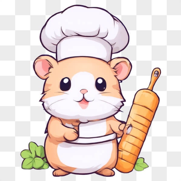 Baixe Kawaii Chef Hamster com Rolo de Massa Kawaii - Creative Fabrica
