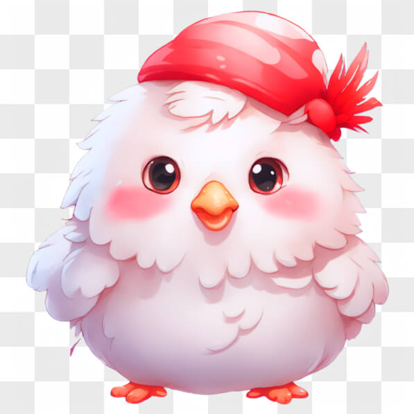 Download Kawaii Cartoon Bird with Red Hat Kawaii Online - Creative Fabrica