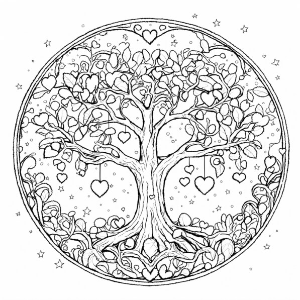 Download Intricate Tree Illustration Coloring pages Online - Creative ...