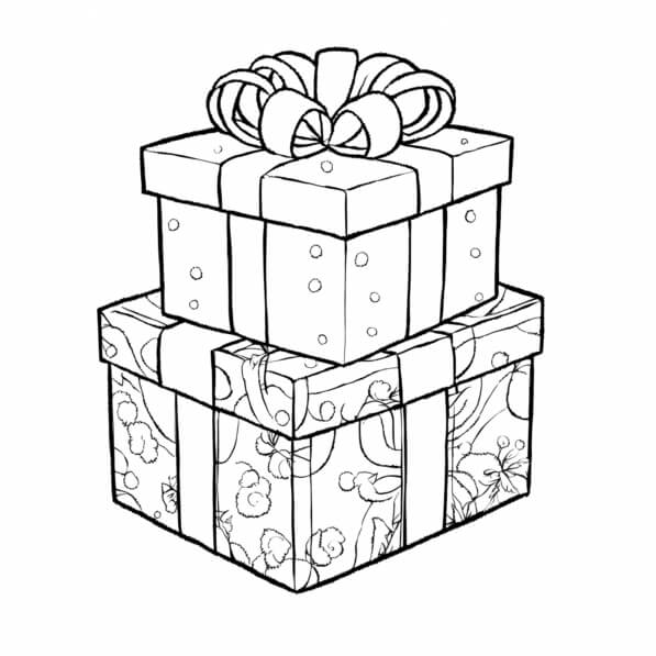 Download Stack of Colorable Gift Boxes Coloring pages Online - Creative ...