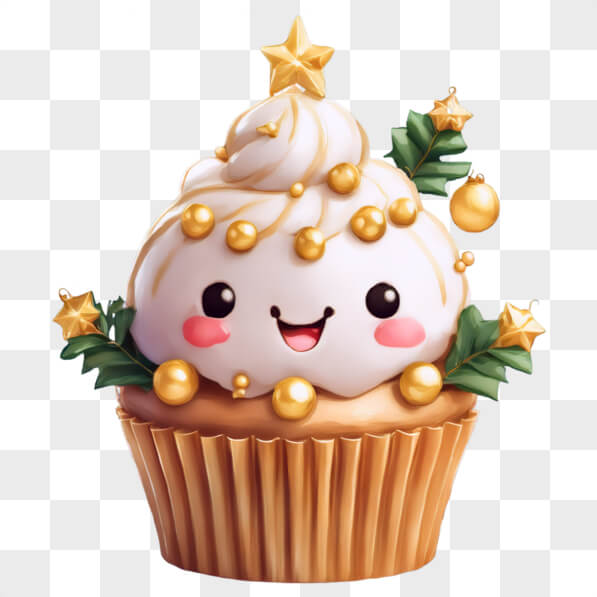 Descarga Personaje de cupcake kawaii con cara feliz Kawaii En Línea ...