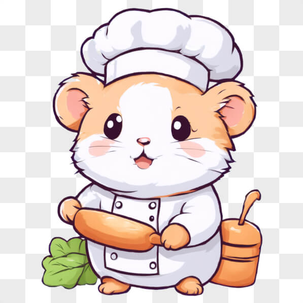 Baixe Hamster Chef Kawaii com Rolo de Massa e Alface Kawaii - Creative ...