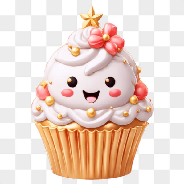 Download Kawaii Cupcake with Happy Face and Colorful Decorations Kawaii ...