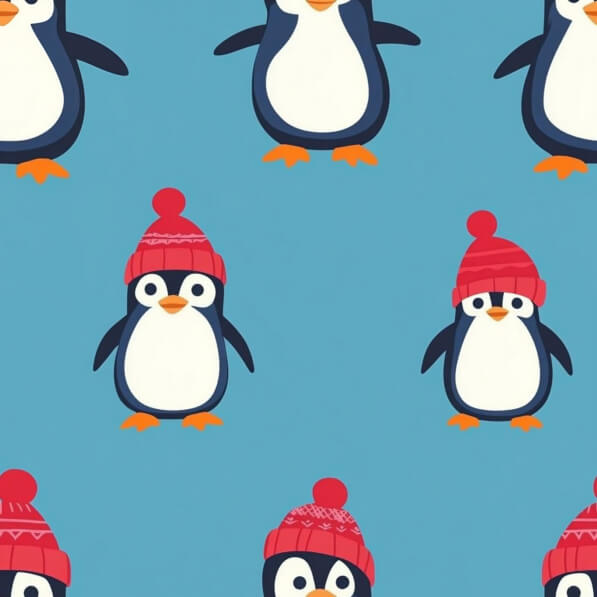Download Pattern of Cartoon Penguins Patterns Online - Creative Fabrica