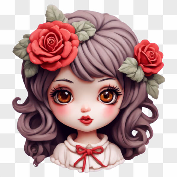 Download Kawaii Character with Roses Kawaii Online - Creative Fabrica