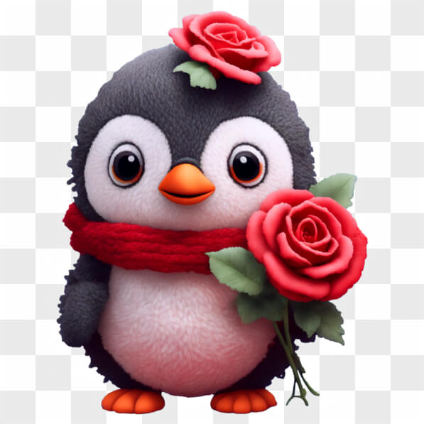 Download Kawaii Penguin with Roses and Scarf Kawaii Online - Creative ...