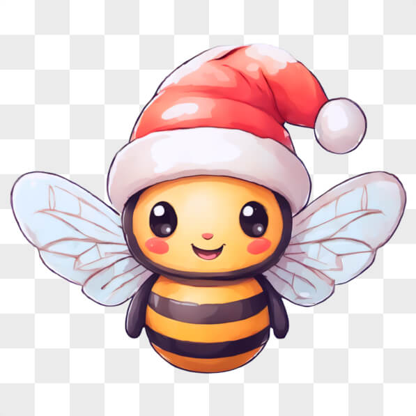 Download Kawaii Bee in Santa Hat Kawaii Online - Creative Fabrica