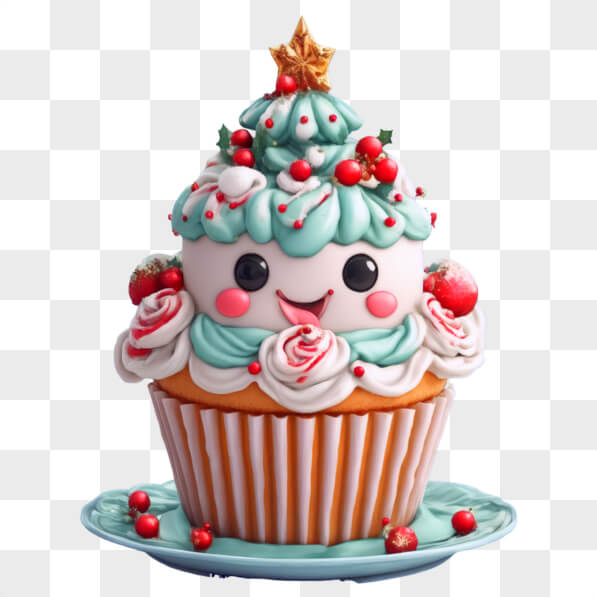Download Kawaii Cupcake with Festive Decorations Kawaii Online ...