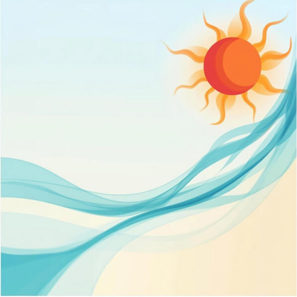 Download Stylized Sun and Waves Backgrounds Online - Creative Fabrica