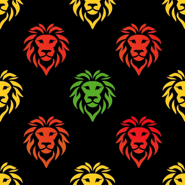 Download Colorful Lion Pattern on Black Background Patterns Online ...