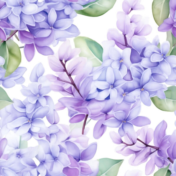 Download Purple Lilacs and Green Leaves Floral Pattern Patterns Online ...