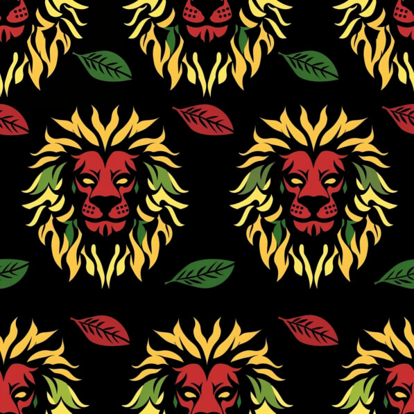 Download Colorful Lion Pattern on Black Background Patterns Online ...