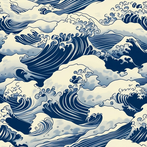 Download Stylized Ocean Waves Patterns Online - Creative Fabrica