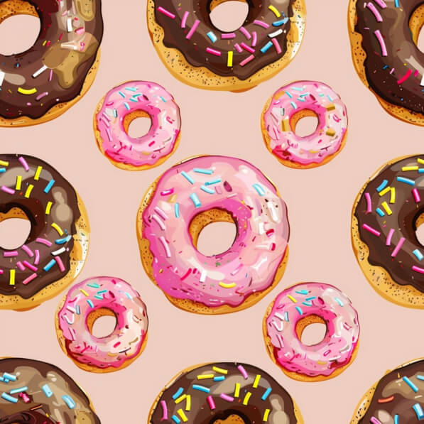 Download Pattern of Colorful Donuts Patterns Online - Creative Fabrica