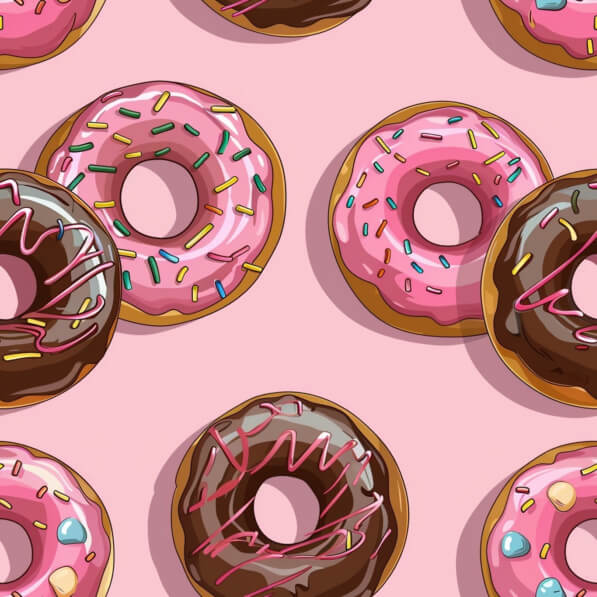 Descarga Donas Coloridas sobre Fondo Rosa Patrones En Línea - Creative ...