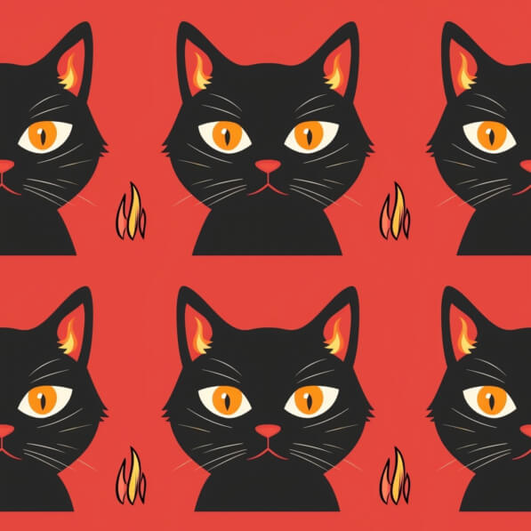 Download Pattern of Black Cat Faces on Red Background Patterns Online ...