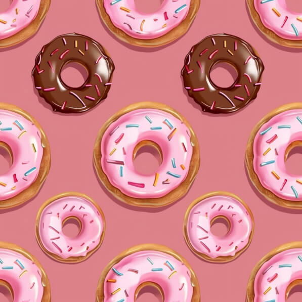 Download Colorful Donuts on Pink Background Patterns Online - Creative Fabrica