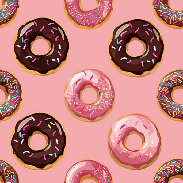 Descarga Donas Coloridas sobre Fondo Rosa Patrones En Línea - Creative ...