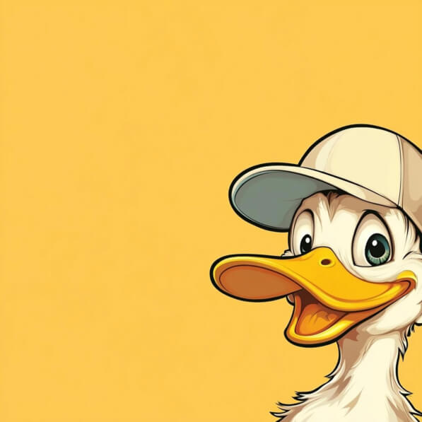 Download Cartoon Duck Character with Baseball Cap Backgrounds Online ...