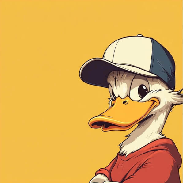 Descarga Personaje de pato de dibujos animados con gorra y sudadera con ...