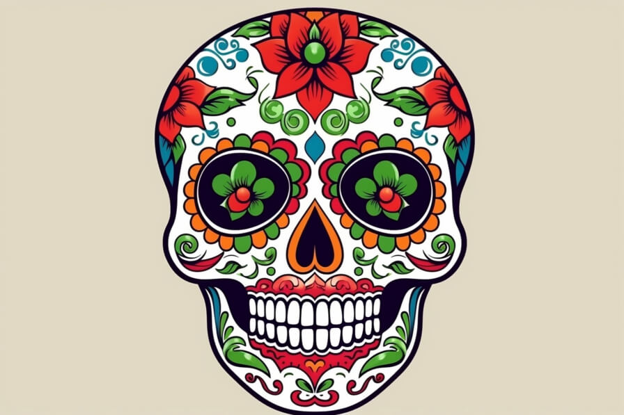 Descarga Calavera decorativa colorida con patrones florales Fondos En ...