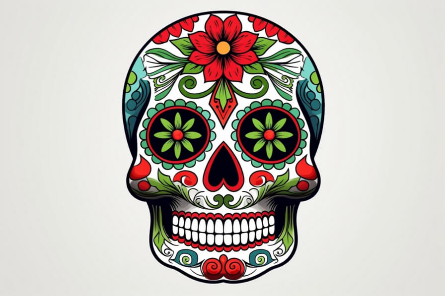 Download Colorful Sugar Skull Design Backgrounds Online - Creative Fabrica