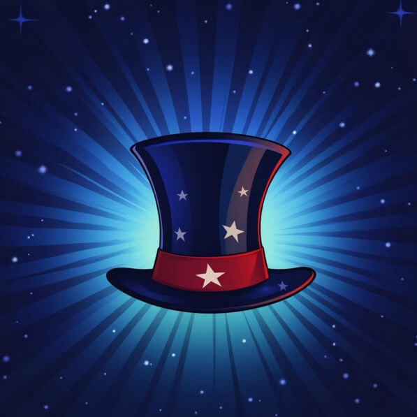 Download Whimsical Top Hat with Stars on a Blue Background Backgrounds ...