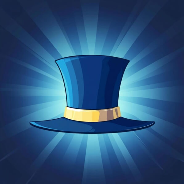 Télécharger Chapeau haut de forme bleu élégant avec bande dorée Arrière ...