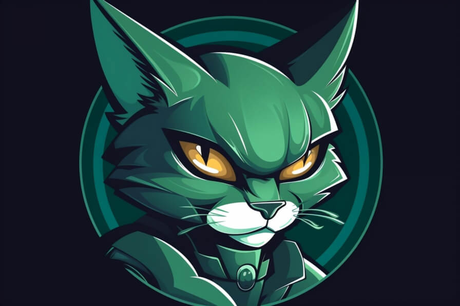 Descarga Ilustración de gato verde estilizado Fondos En Línea ...