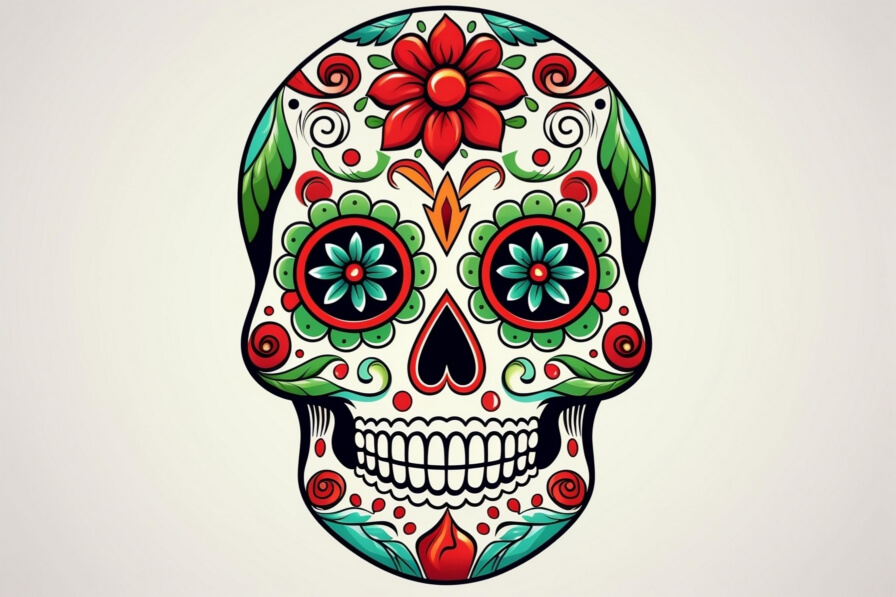 Download Colorful Sugar Skull Design Backgrounds Online - Creative Fabrica