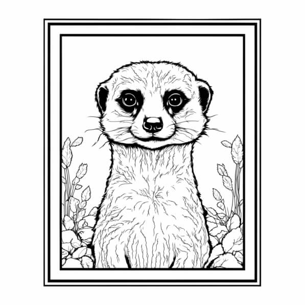 Download Meerkat Illustration in Black and White Coloring pages Online ...