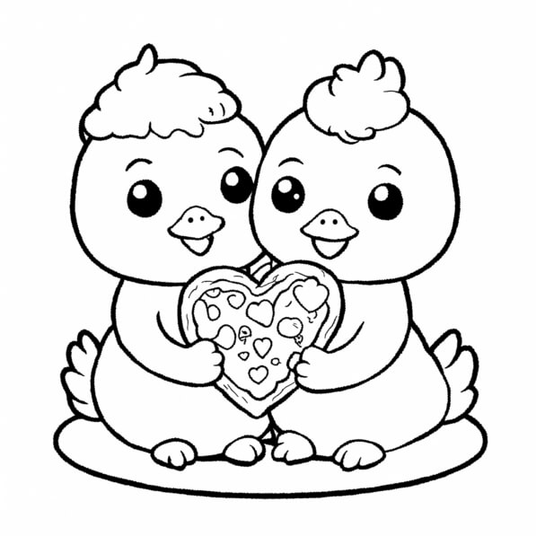 Descarga Dos patos de dibujos animados sosteniendo una galleta en forma ...