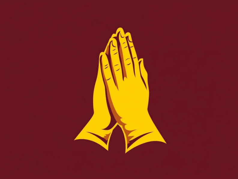 Download Stylized Prayer Hands on Red Background Backgrounds Online ...