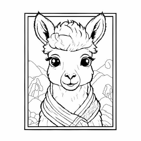 Descarga Página para colorear de llama de dibujos animados Páginas para ...