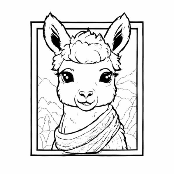 Descarga Ilustración de Llama Linda para Colorear Páginas para colorear ...