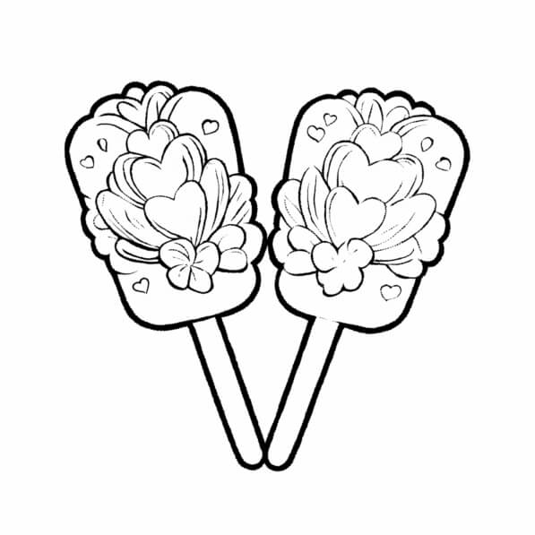 Download Floral Ice Cream Popsicles for Coloring Coloring pages Online ...