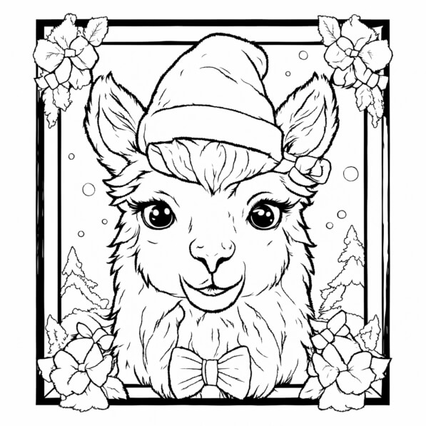 Descarga Página para colorear de llama festiva Páginas para colorear En ...