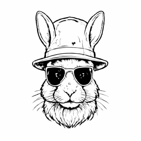 Download Cool Rabbit Character Coloring pages Online - Creative Fabrica