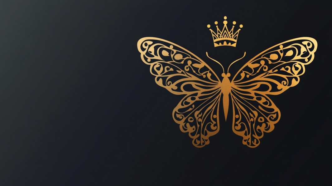 Download Stylized Golden Butterfly with Crown Backgrounds Online ...