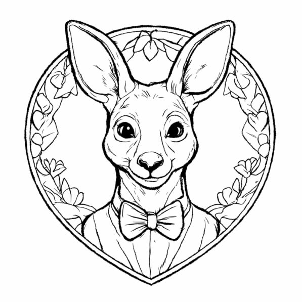 Download Anthropomorphic Kangaroo Illustration Coloring pages Online ...